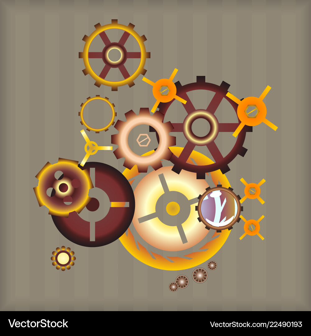 Steampunk Design Elements Vector Graphic Steampunk Line Art Clipart