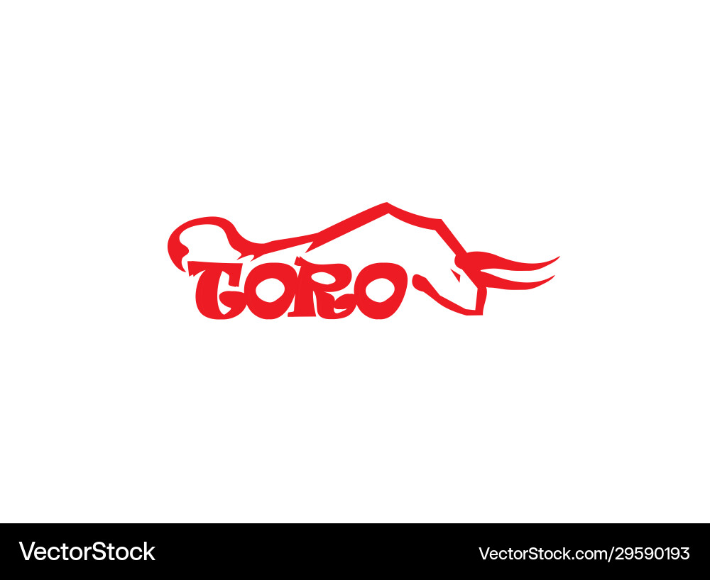 Toro attacks red stylized alphabet logo design Vector Image