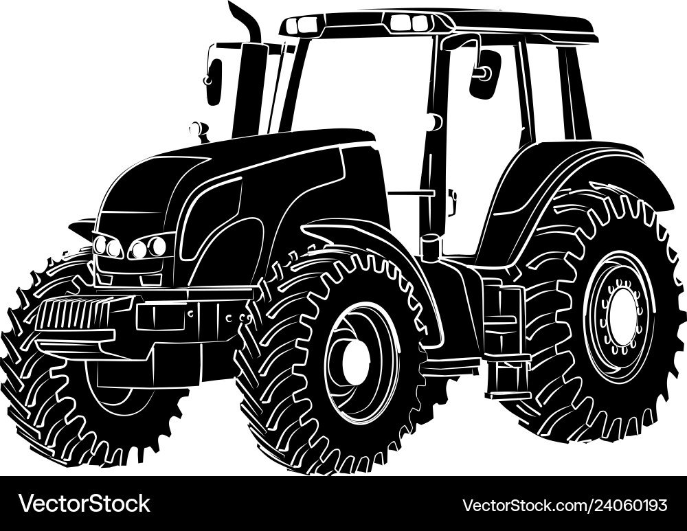 Tractor Sketch Drawing Royalty Free Vector Image