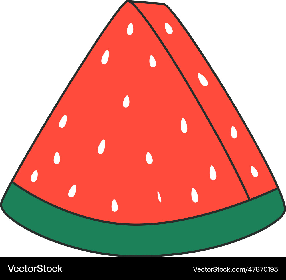 Watermelon slice cartoon Royalty Free Vector Image
