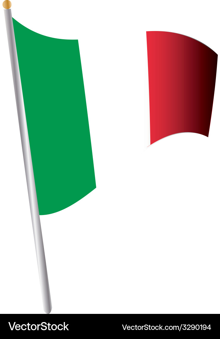 An isolated italian flag on a white background Vector Image