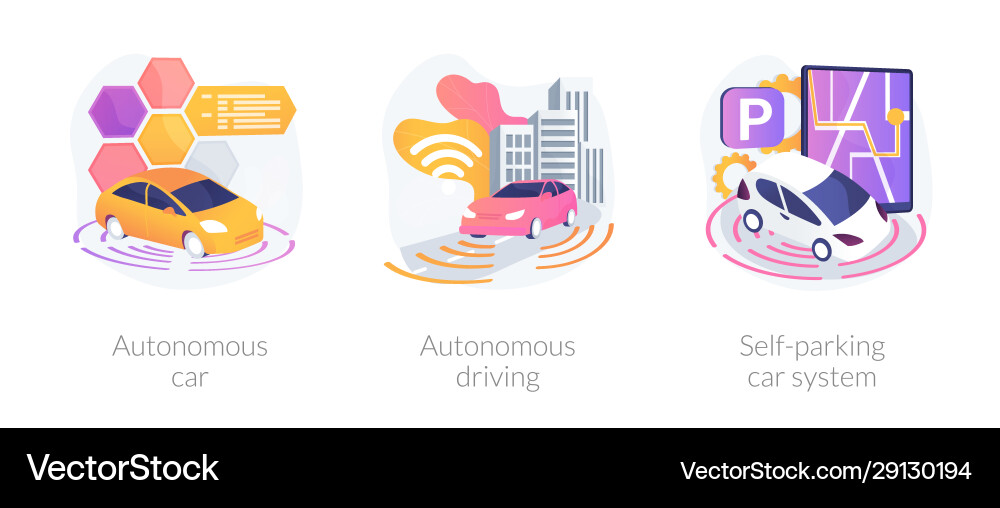 Autonomous transport concept metaphors Royalty Free Vector