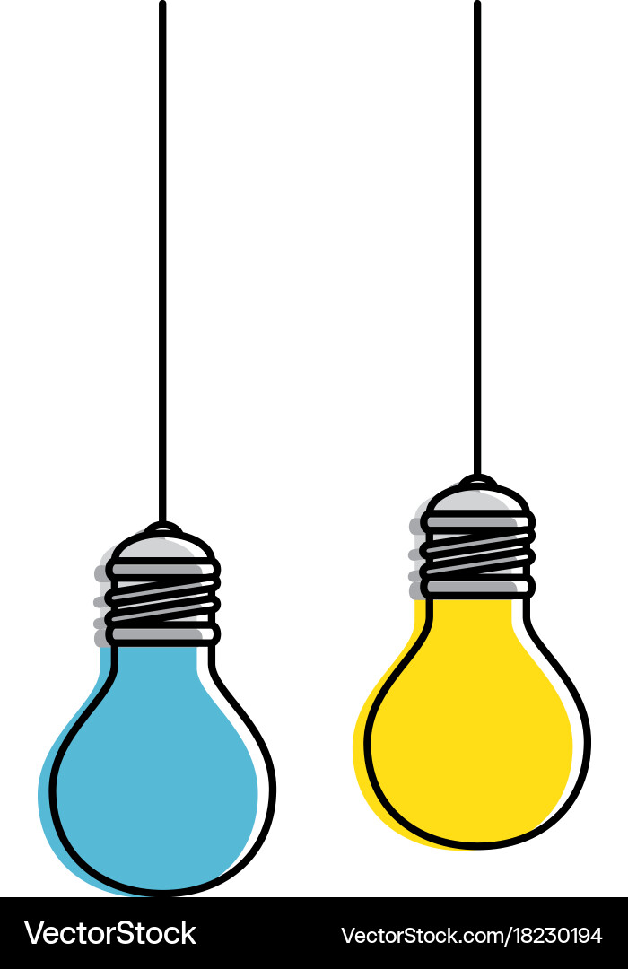 Bulbs light hanging icon Royalty Free Vector Image