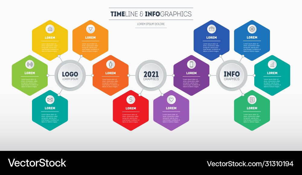 Business presentation concept with 12 parts Vector Image