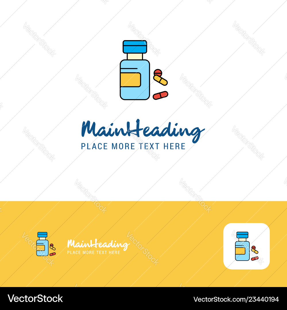 Creative medicine logo design flat color Vector Image