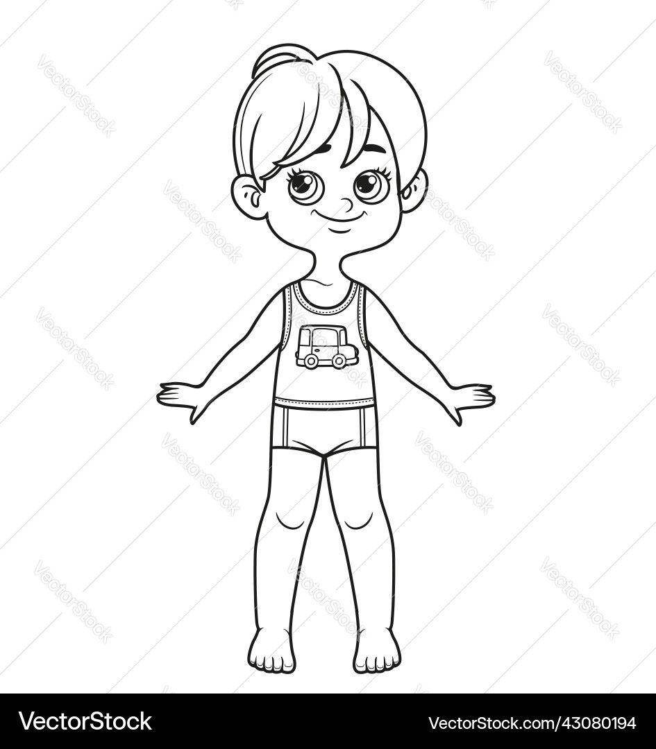 Cute cartoon boy with classic haircut dressed Vector Image