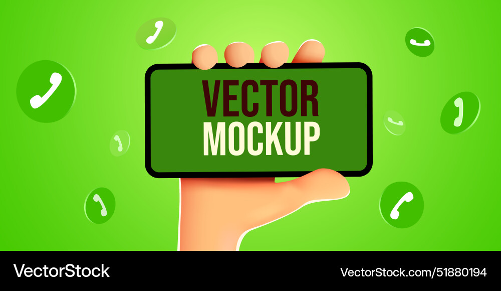 Cute hand holding phone call Royalty Free Vector Image