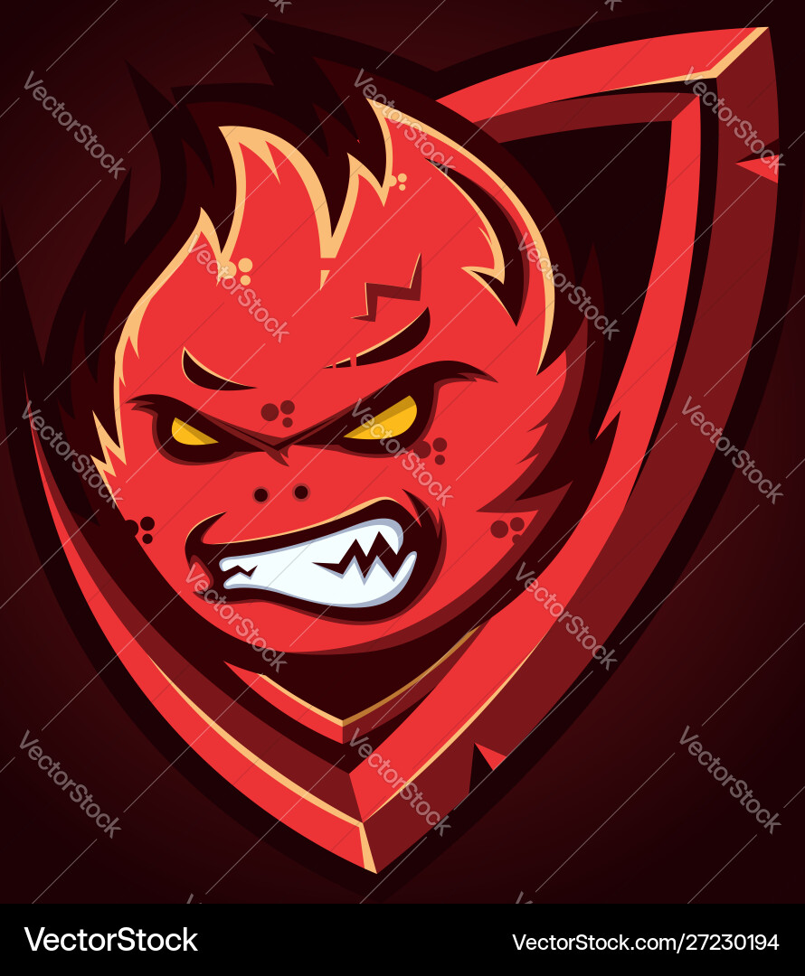 Fiery Red Devil Logo Royalty Free Vector Image