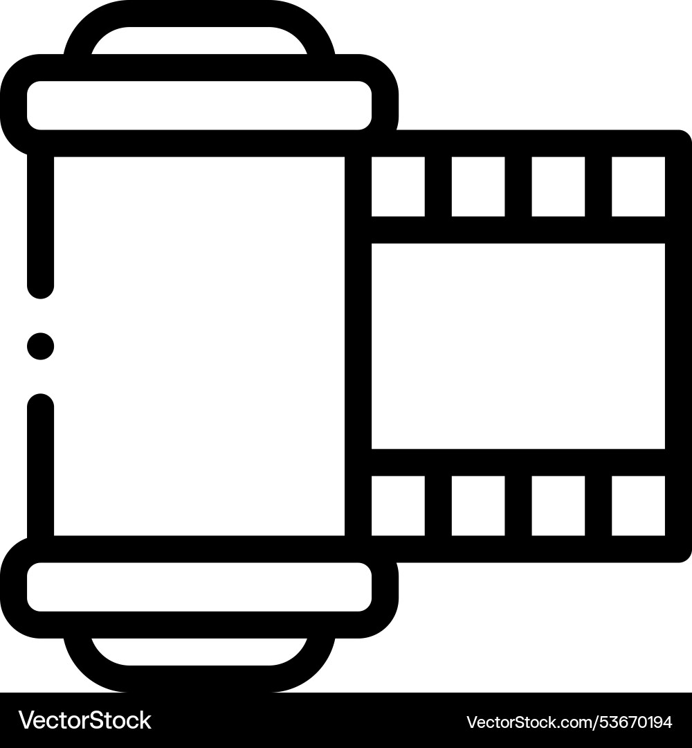Film roll icon thin linear style design isolated Vector Image