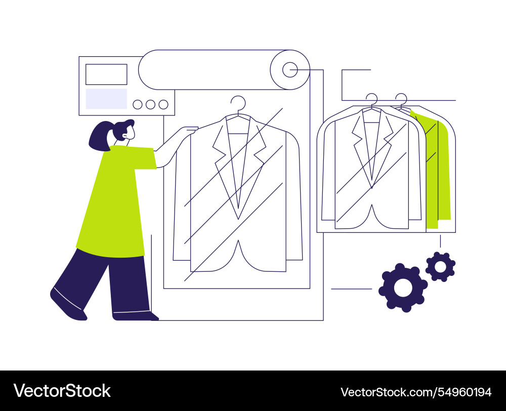 Garment bagging machine abstract concept Vector Image