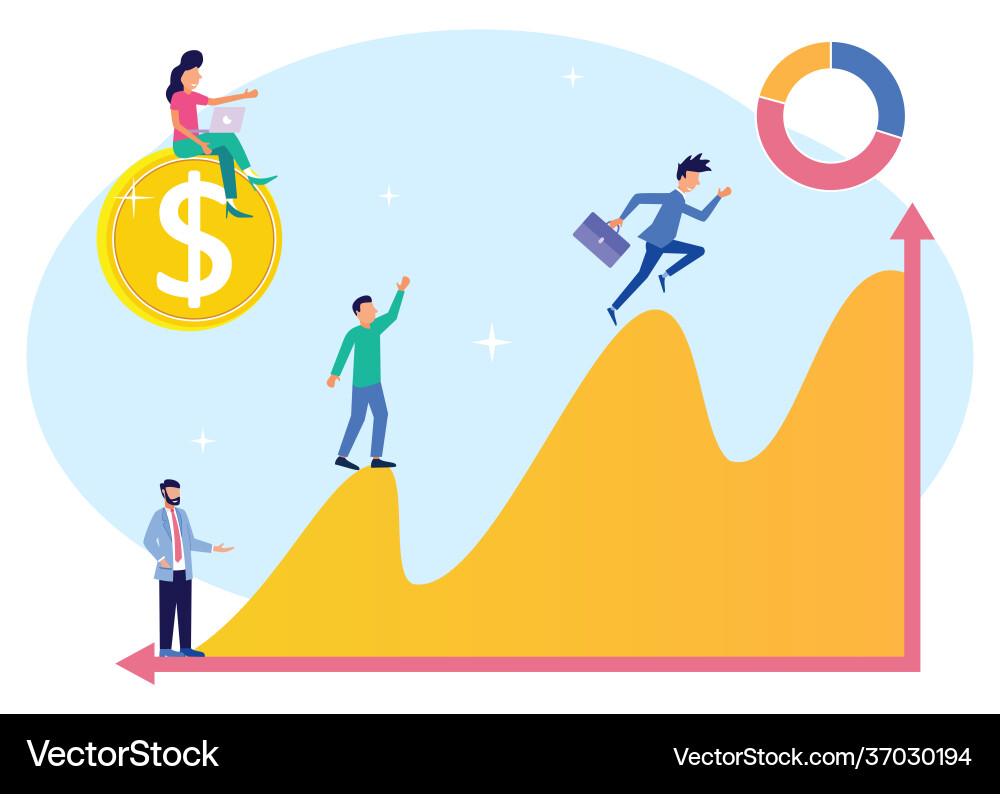 Graphic cartoon character business growth Vector Image