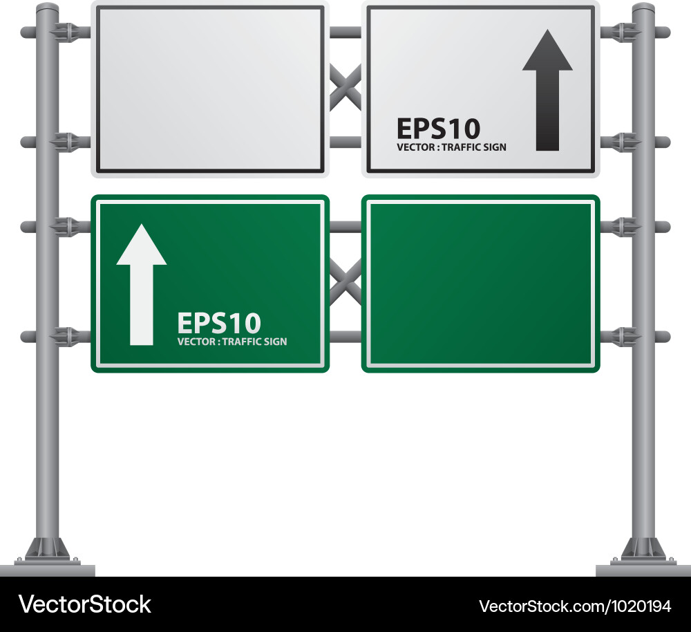Green Road Signs Collection Royalty Free Vector Image
