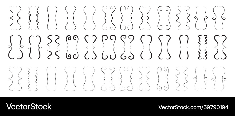 Hand drawn brace bracket or curly brackets icons Vector Image
