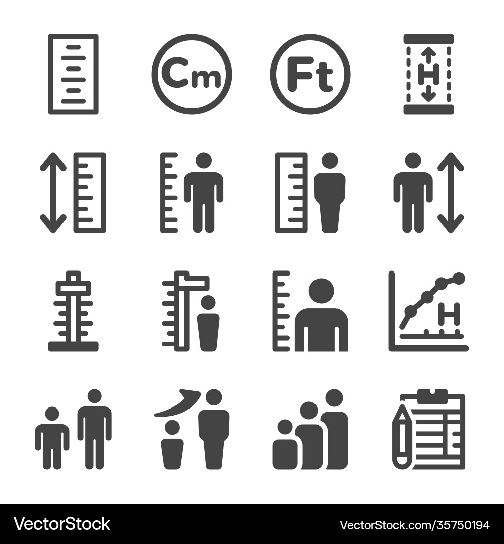 Human height icon set Royalty Free Vector Image