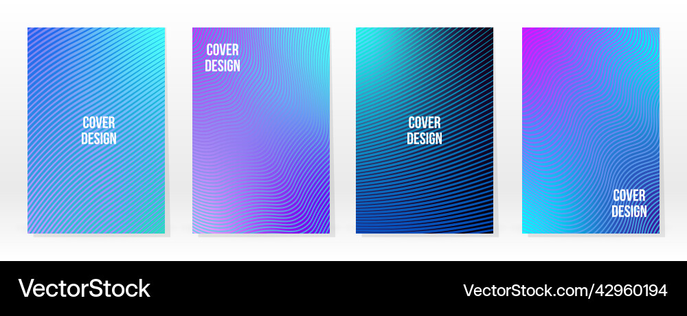 Minimal poster pastel soft blue gradient set Vector Image