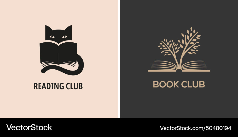 Minimalist book reading and writing logo minimal Vector Image