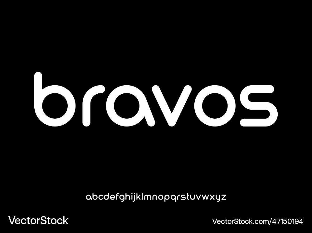 Modern rounded sans serif display font Royalty Free Vector