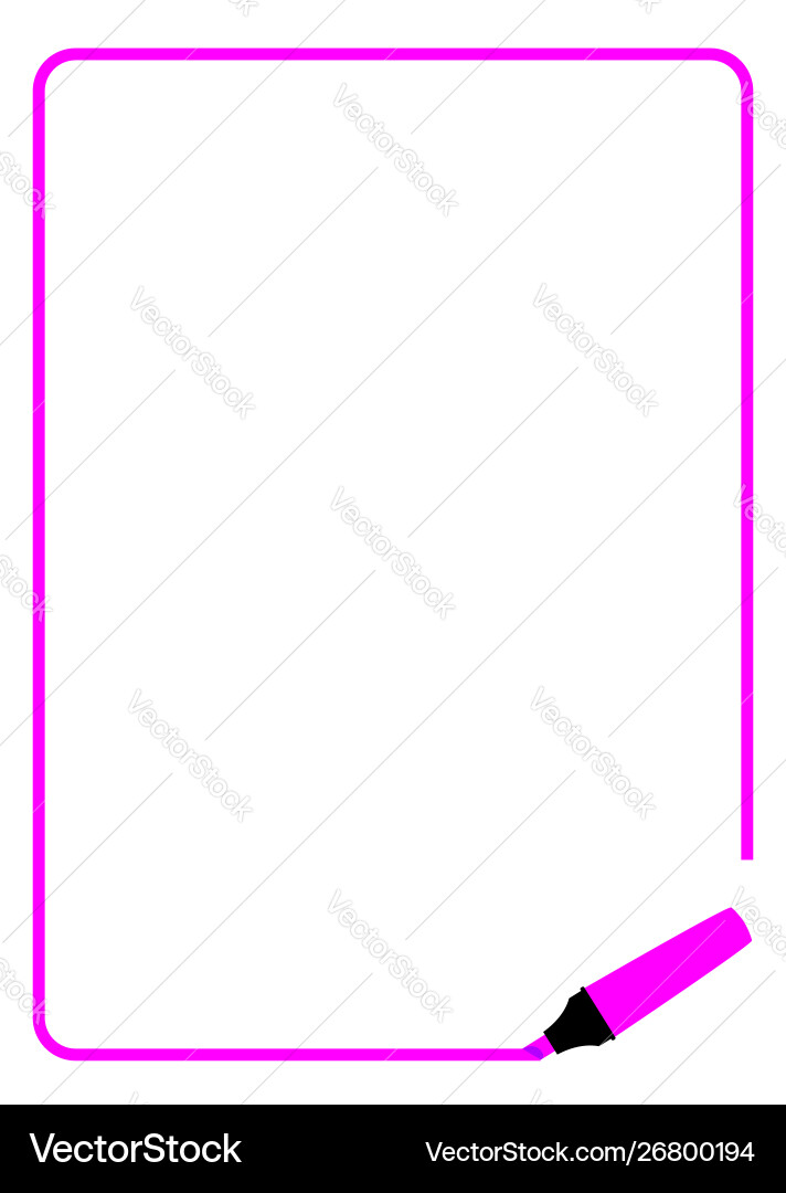 Purple highlighter page border Royalty Free Vector Image