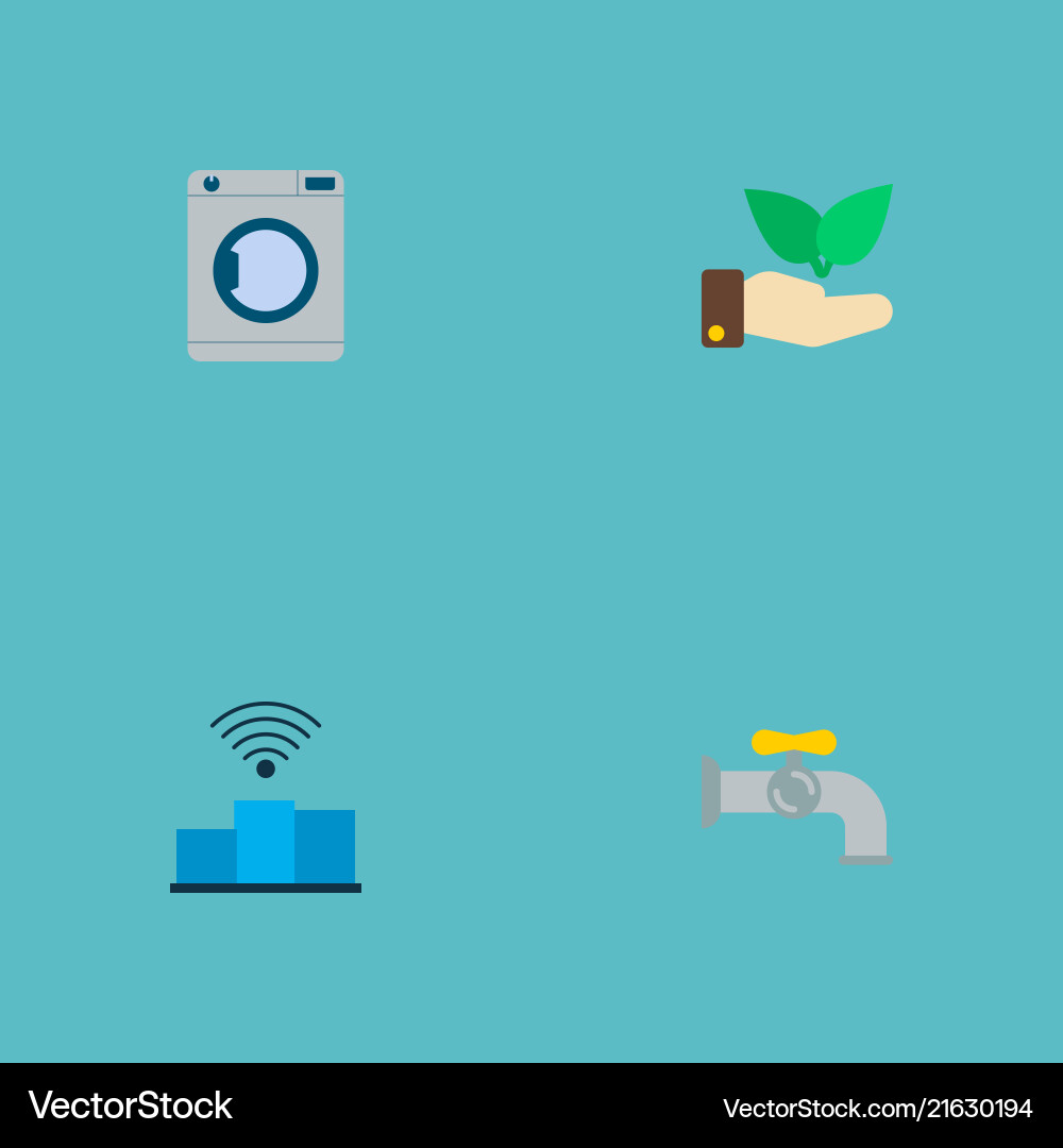 Set technology icons flat style symbols Royalty Free Vector