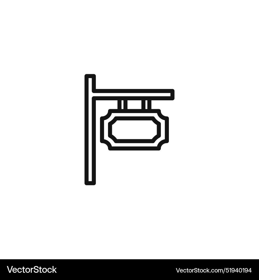 Sign board icon logo outline Royalty Free Vector Image