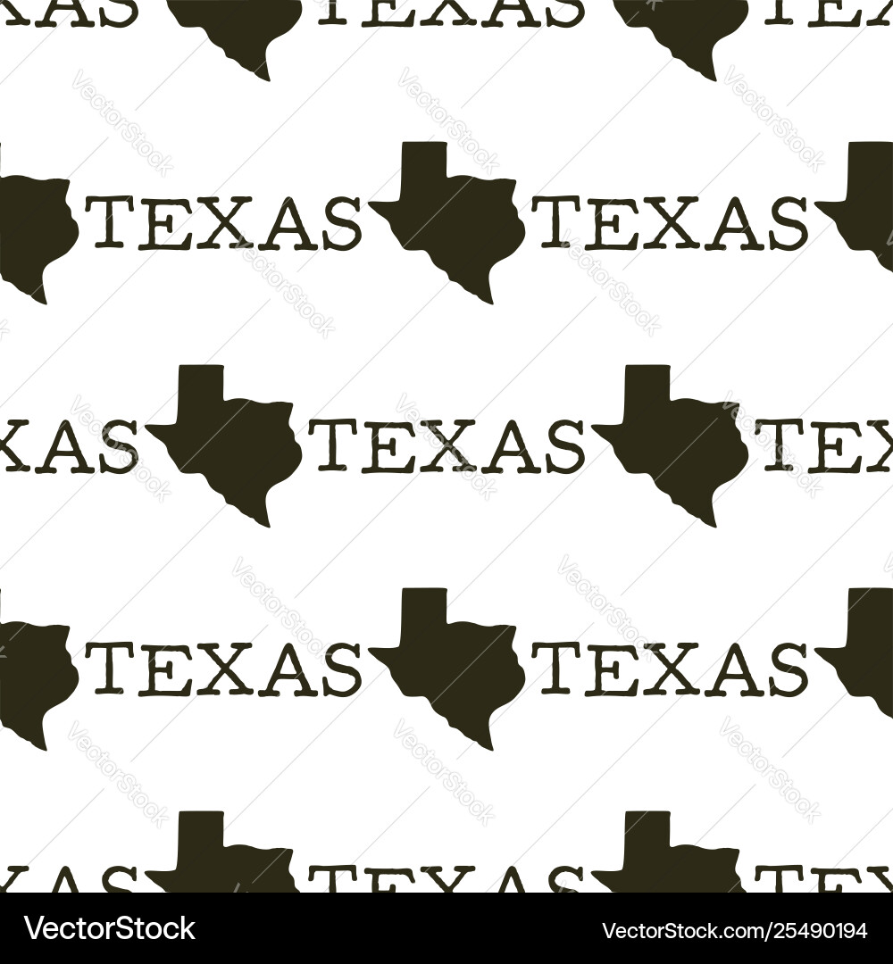 Texas pattern with silhouette shapes Royalty Free Vector