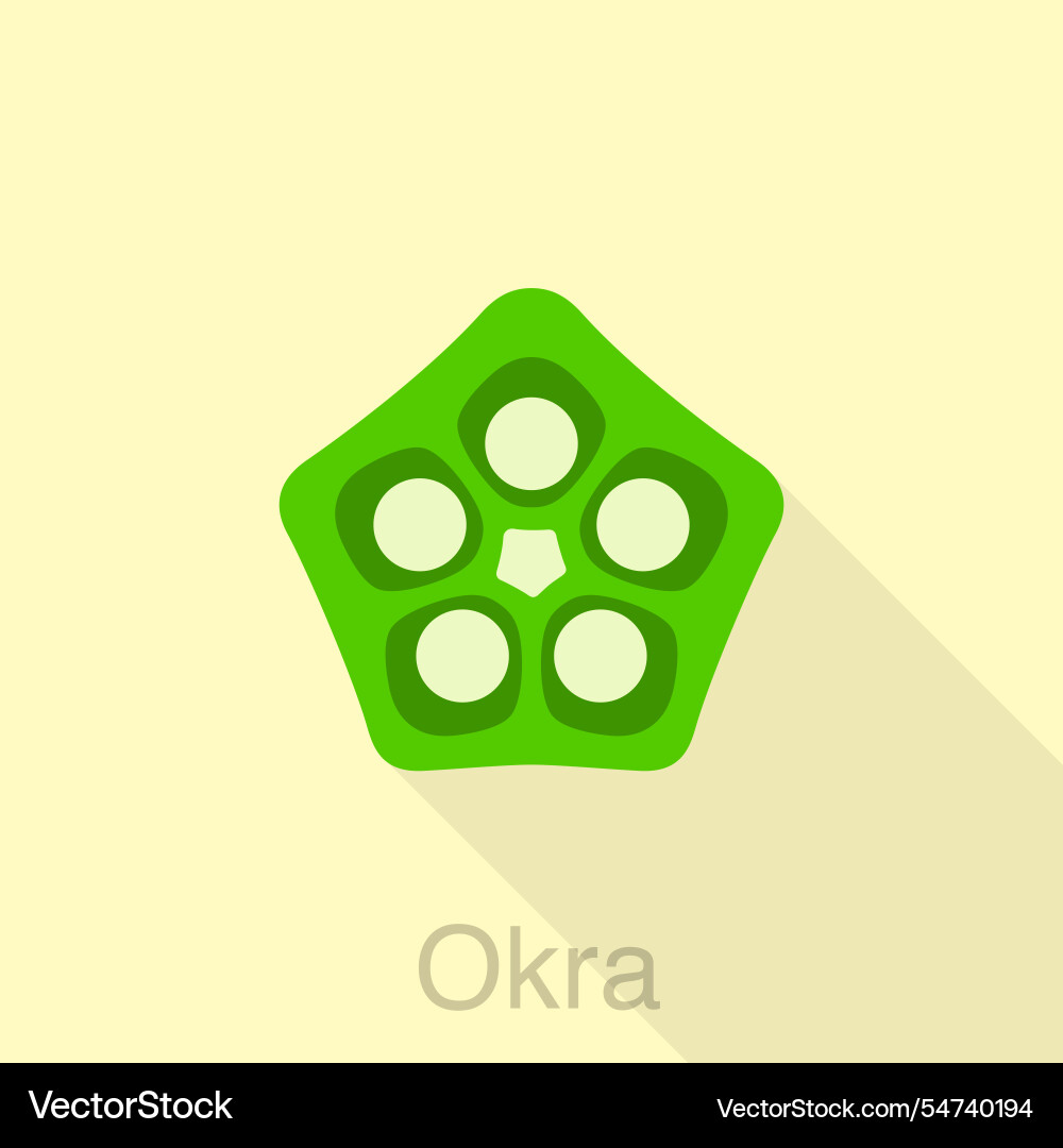 Vegetables okra food flat icon Royalty Free Vector Image