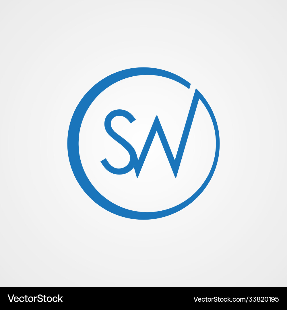Abstract letter sw symbol design with creative Vector Image