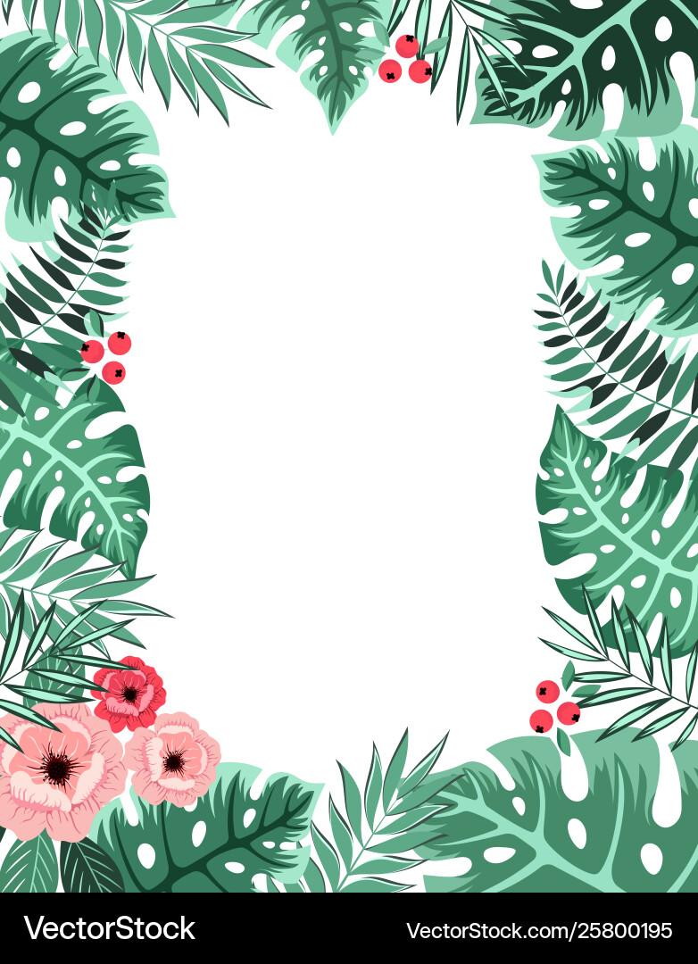 Beautiful frame with flowers and leaves Royalty Free Vector