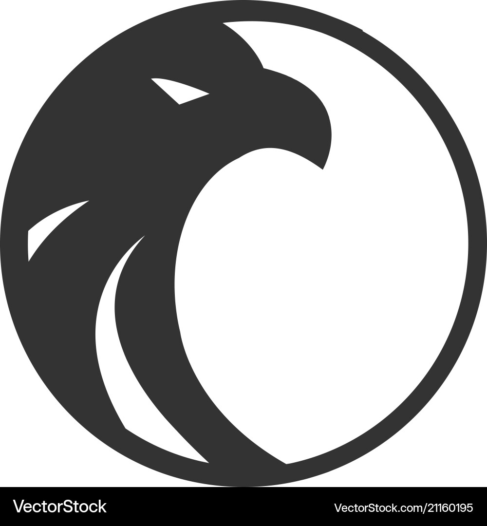 Black Circle Eagle Logo Template Royalty Free Vector Image