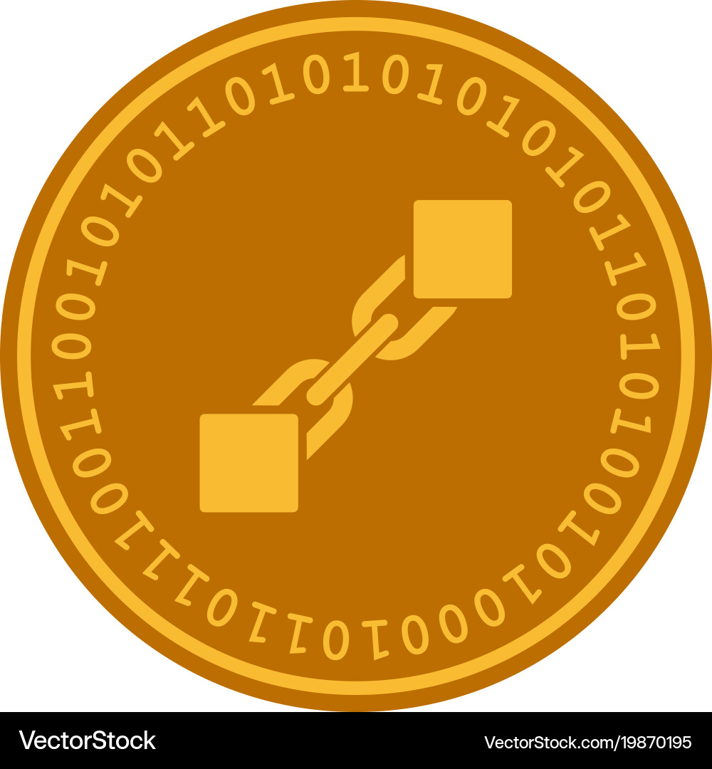 Blockchain digital coin Royalty Free Vector Image