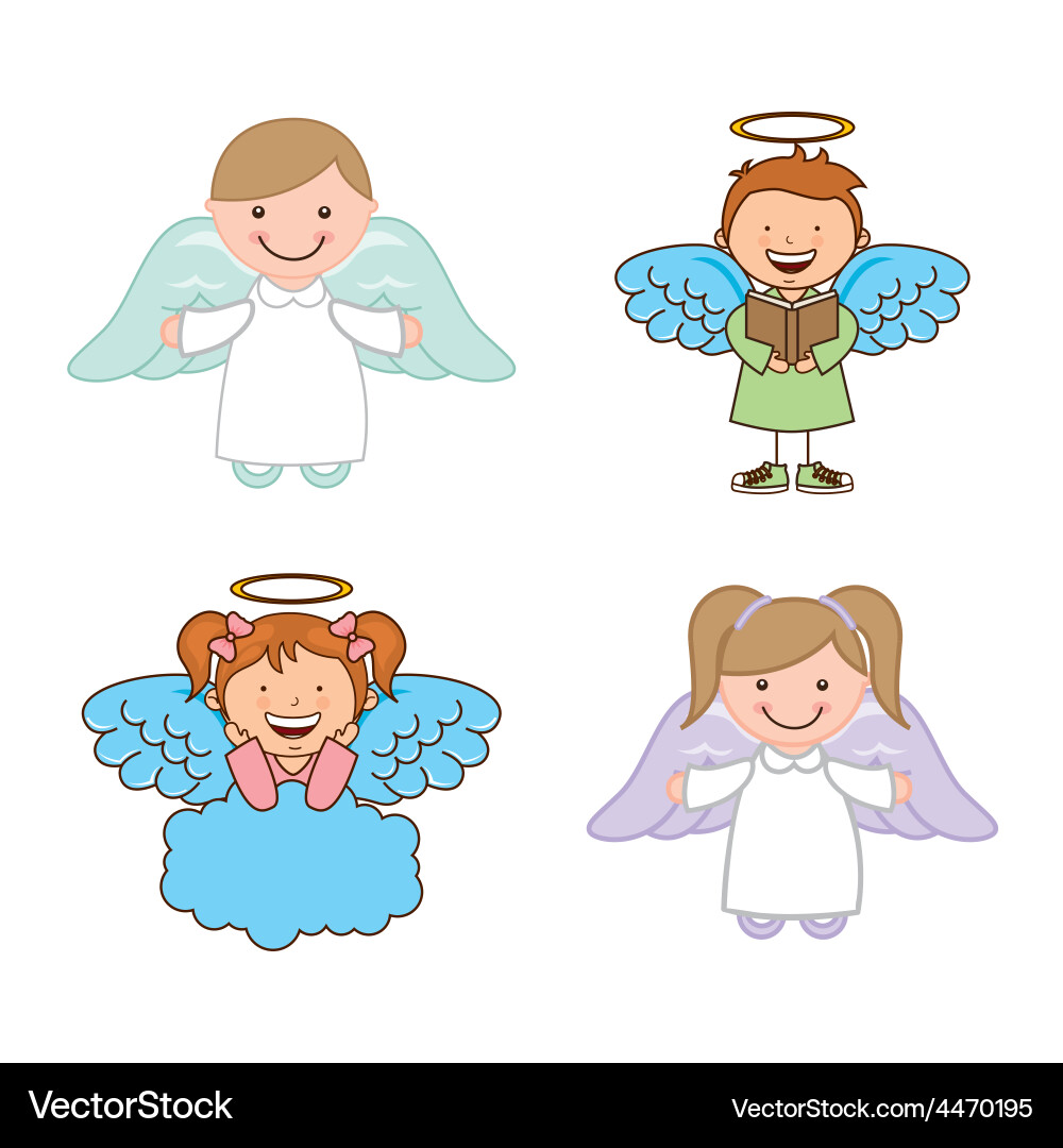 Cute angels Royalty Free Vector Image - VectorStock