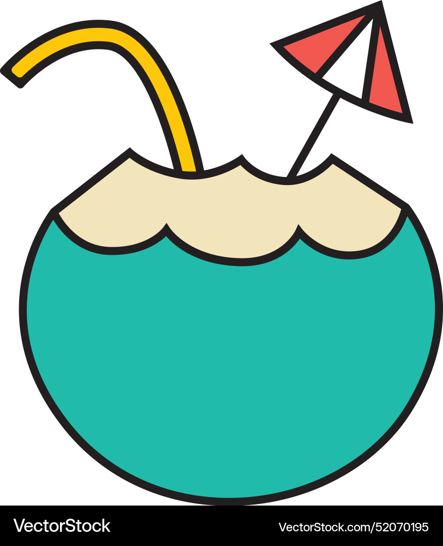 Fresh coconut drink logo Royalty Free Vector Image