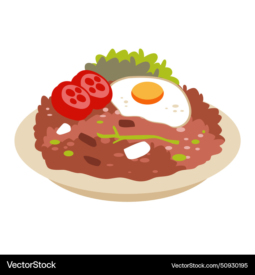 Fried rice Royalty Free Vector Image - VectorStock