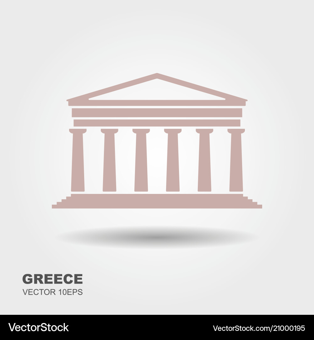 Greek parthenon icon isolated on white background Vector Image