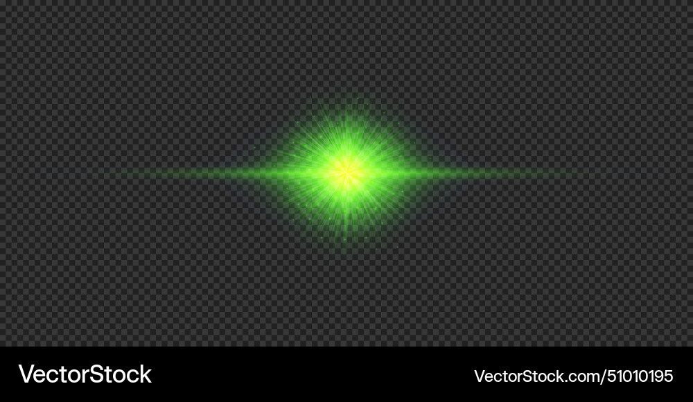 Green horizontal light effect of lens flares Vector Image