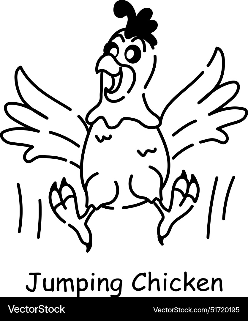 Jumping chicken Royalty Free Vector Image - VectorStock