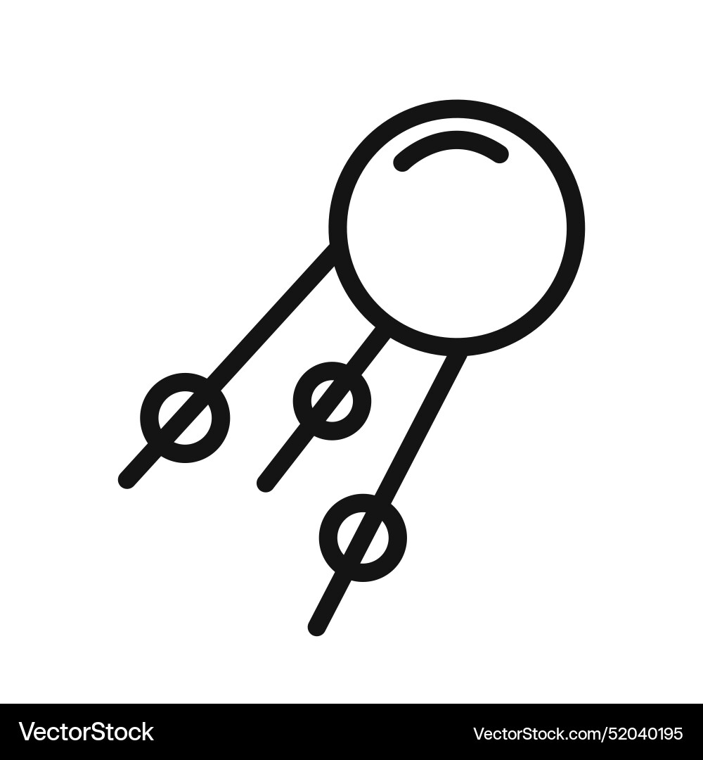 Linear sputnik icon black and white sign Vector Image