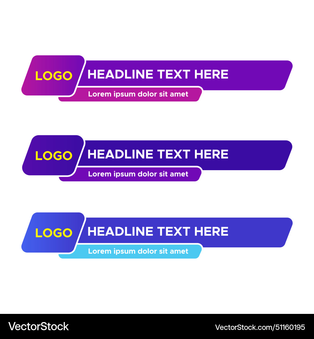 Lower third template tv header mockup television Vector Image
