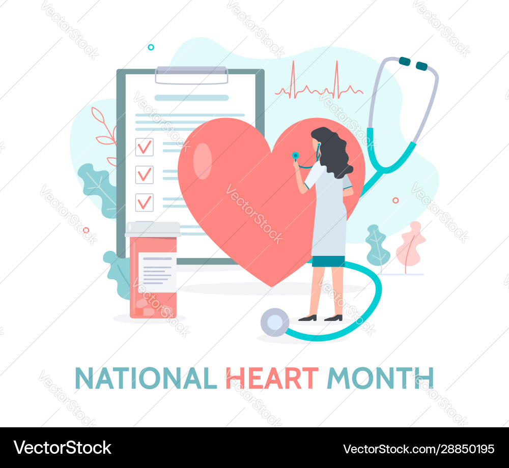 National heart month Royalty Free Vector Image