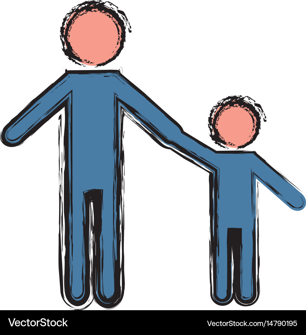 Pictograph man and kid ico Royalty Free Vector Image