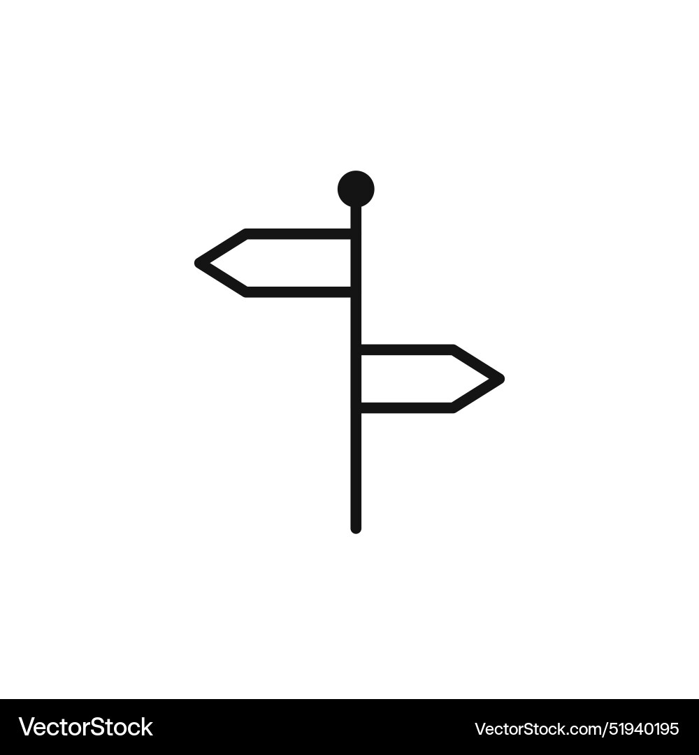 Signpost icon logo sign outline Royalty Free Vector Image