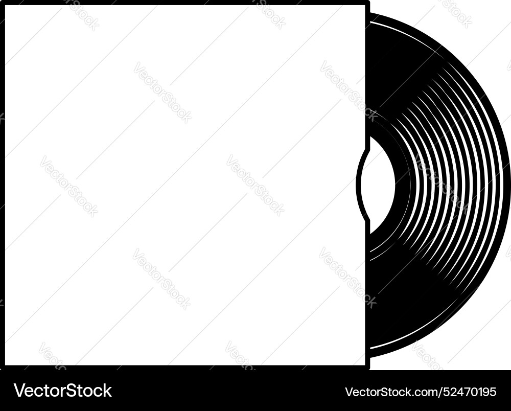 Simple vinyl music record with sleeve cover Vector Image