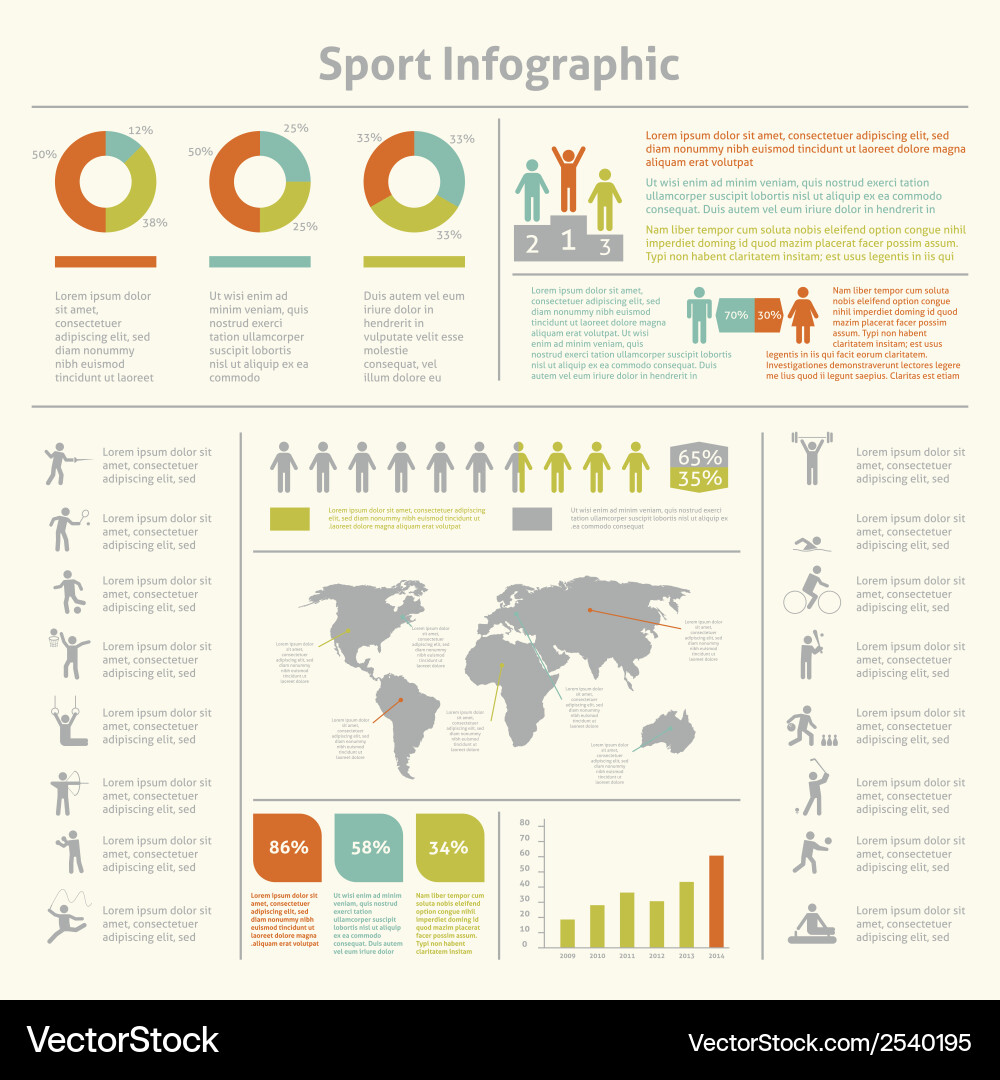 Sports Achievement Chart Template Royalty Free Vector Image