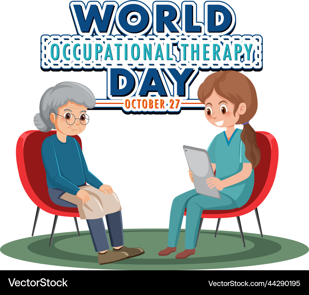 World occupational therapy day text design Vector Image