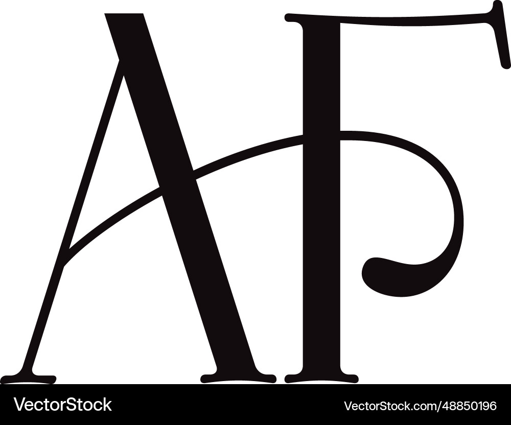 Af initial letter logo design Royalty Free Vector Image