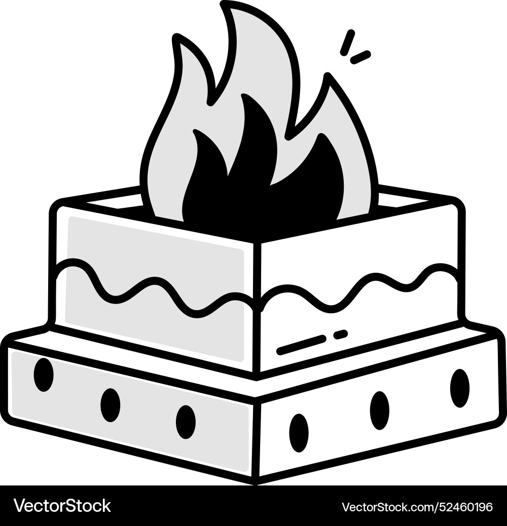 Basic rgba hand drawn icon of havan ceremony Vector Image