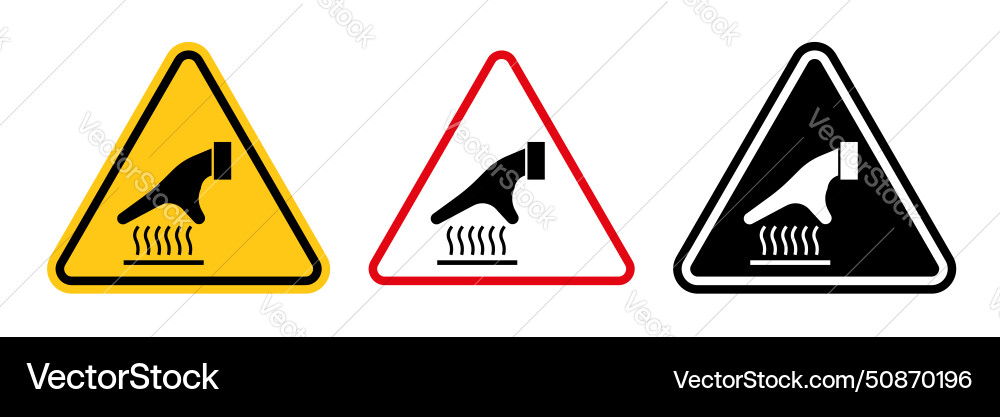 Caution hot surface sign dont touch heat burn Vector Image