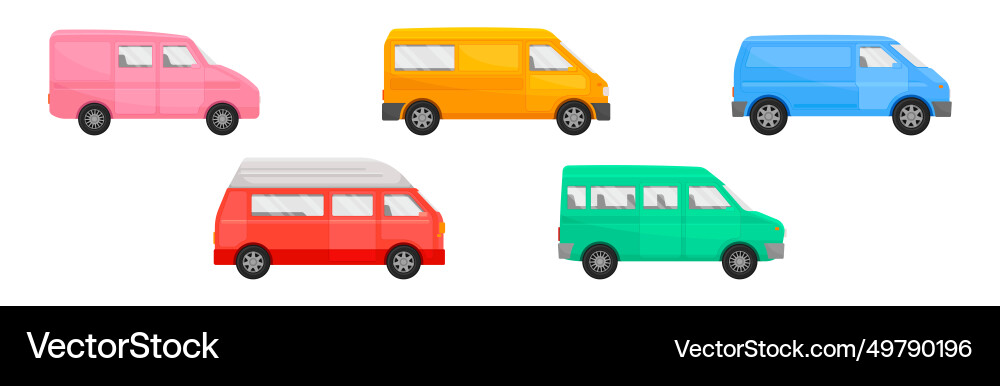 Colorful minivan as multi-purpose vehicle side Vector Image