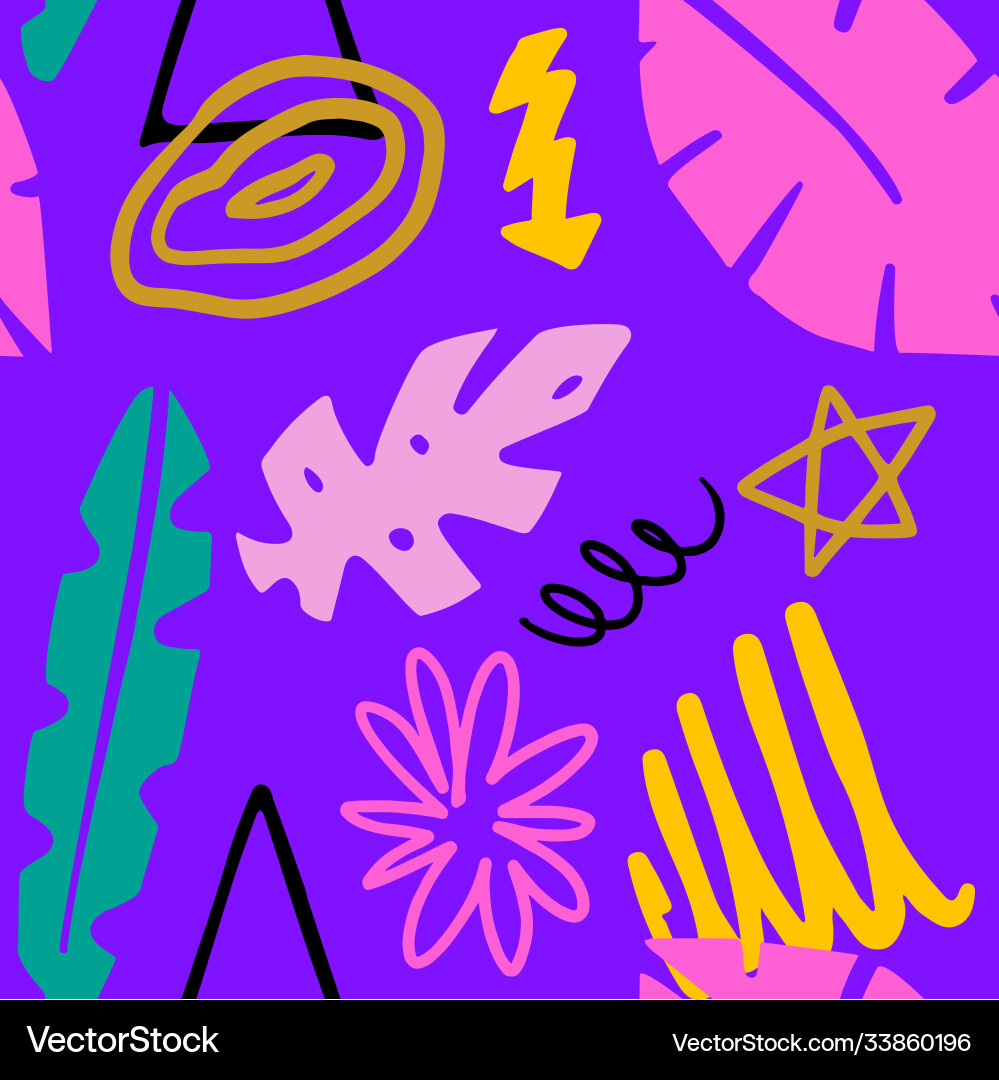 Creative doodle art header with different shapes Vector Image