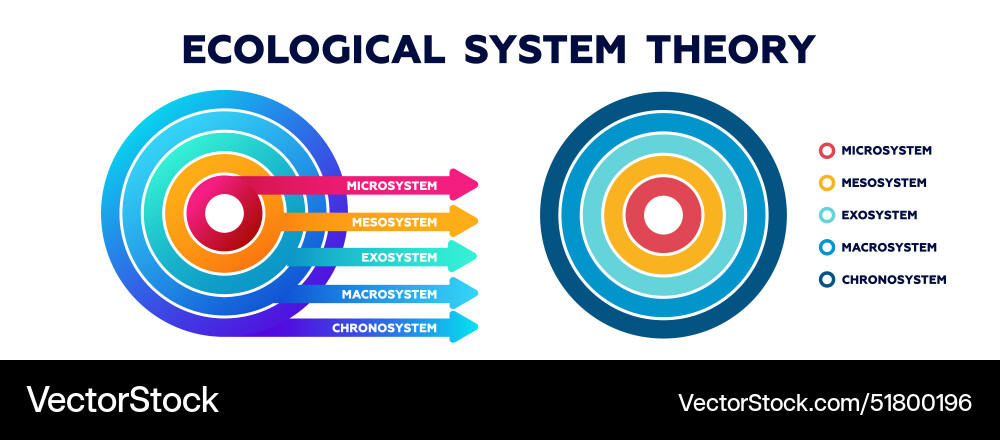 Ecological system theory diagram round ecosystem Vector Image